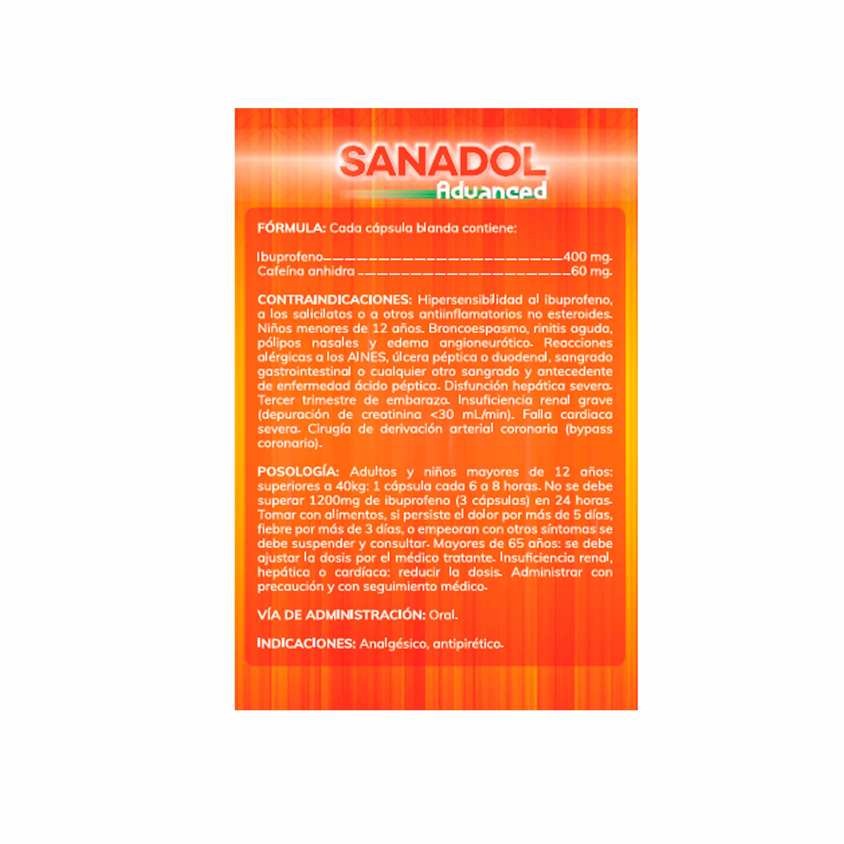 Sanadol Advanced Caja X 60 Cápsulas Ruecam - AXA lo tiene