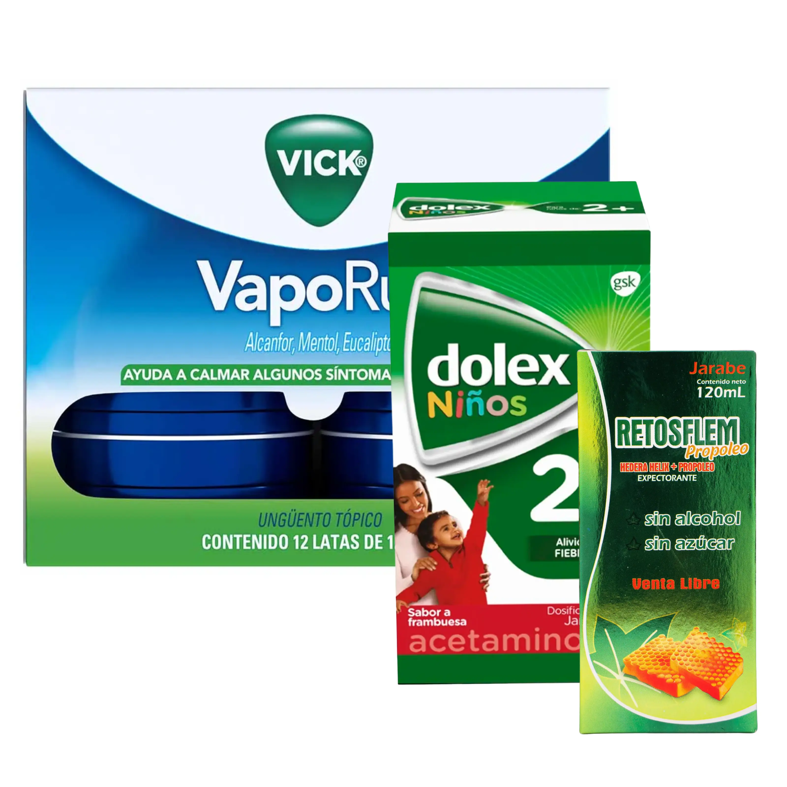 Kit Resfriado Vick Vaporub + Dolex + Jarabe | Axalotiene
